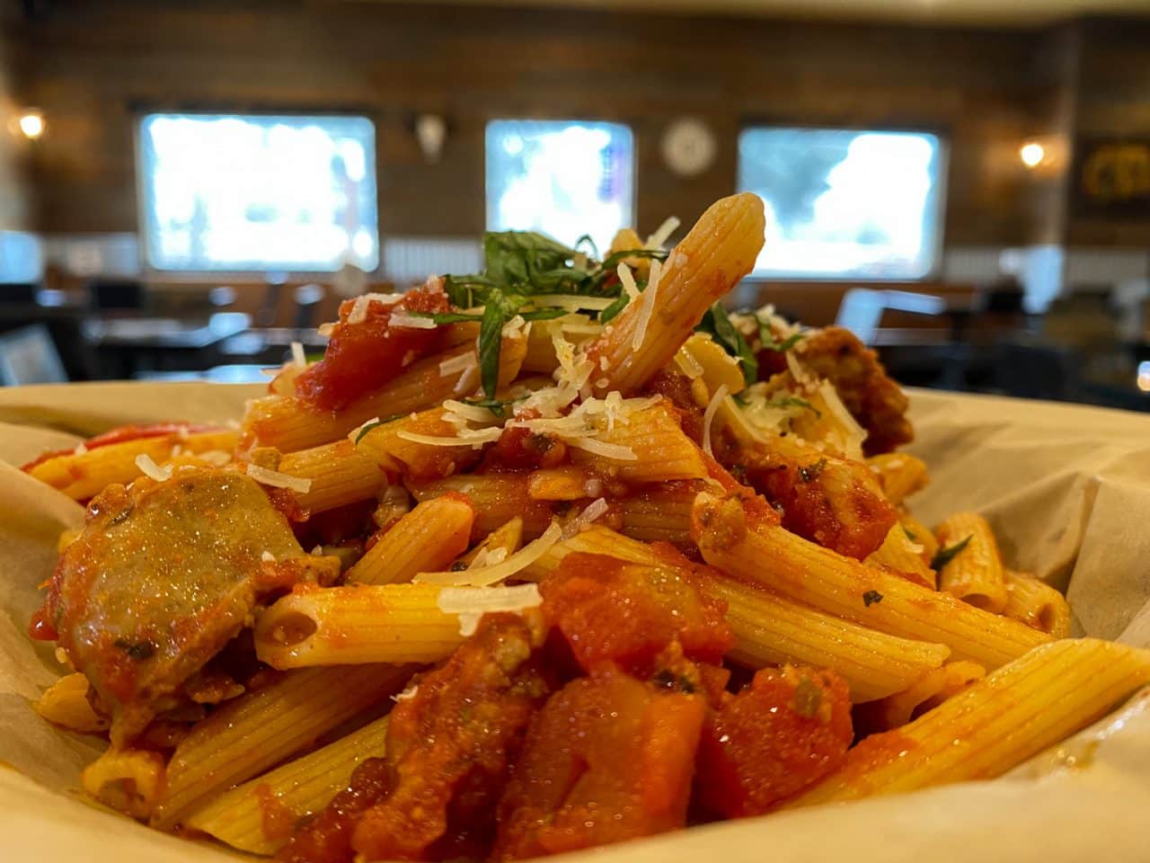 Sausage Penne Pasta • Backyard Tap House